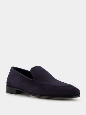 Manolo Blahnik Truro Suede Loafers - Blue