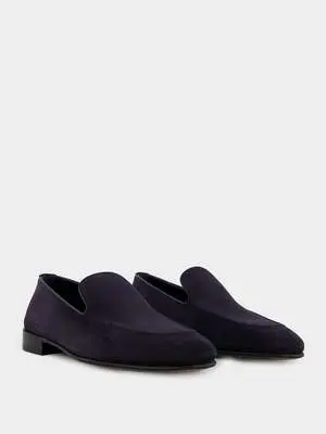 Manolo Blahnik Truro Suede Loafers - Blue