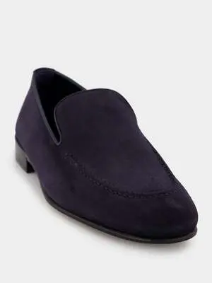 Manolo Blahnik Truro Suede Loafers - Blue