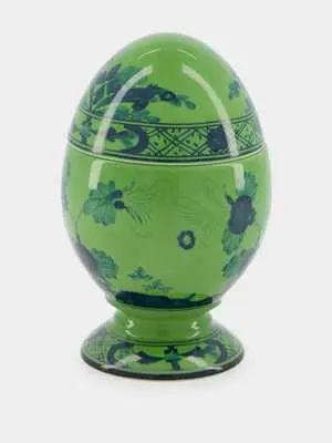 GINORI 1735 Oriente Italiano Malachite Egg Cup With Cover - Blue