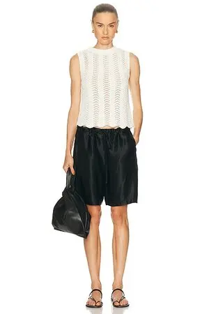 Loulou De Saison Vittoria American Armhole Tank Top - Ivory