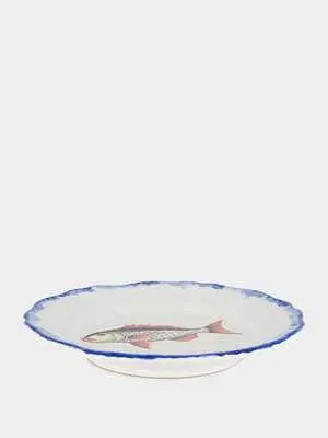 LES-OTTOMANS La Menagerie D'été Fish Dinner Plate - Blue