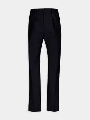 Fendi Straight-cut Wool Trousers - Blue