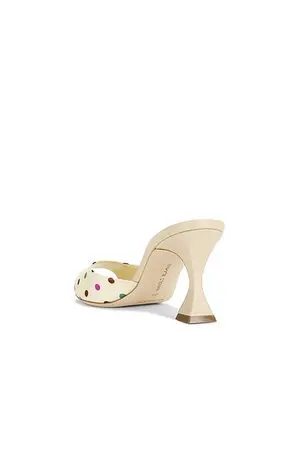 Manolo Blahnik Jadaron 70 Polka Dot Mule Sandal - Cream