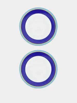 La DoubleJ Set Of 2 Dinner Plates - Blue