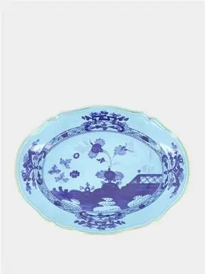 GINORI 1735 Oriente Italiano Iris Oval Platter - Blue