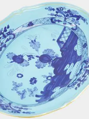 GINORI 1735 Oriente Italiano Iris Oval Platter - Blue