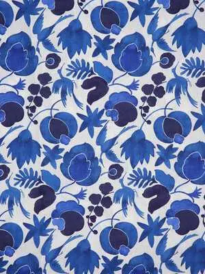 La DoubleJ Wildbird Blu Linen Tablecloth - Blue