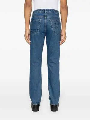 Palm Angels Monogram Straight-leg Jeans - Blue