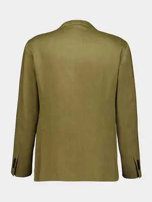 Boglioli Linen Double-breasted Suit - Green