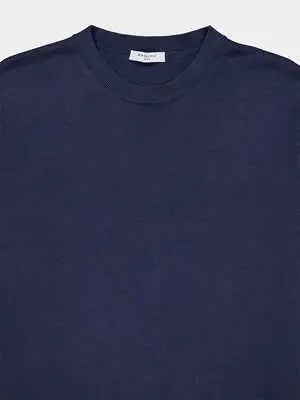 Boglioli Cotton-silk Blend Navy T-shirt - Blue