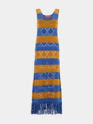 La DoubleJ Petrol Tassel Dress