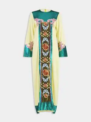 PAULA Celeste A-line Embroidered Maxi Dress - Multicolour