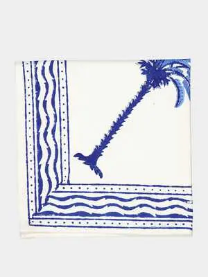 LES-OTTOMANS Palm Breeze Cotton Napkin - Blue