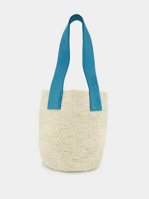 SENSI STUDIO El Viajero Mini Straw Bag Blue