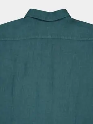 Boglioli Teal Linen Shirt - Blue