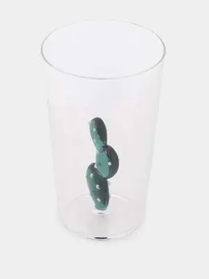 ICHENDORF MILANO Longdrink Glass With Cactus Design - Blue
