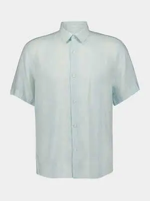 Frescobol Carioca Cabana Stripe Castro Linen Shirt - Blue