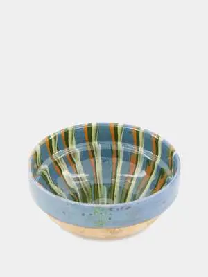 Madam Stoltz Hand-painted Earthenware Bowl - Blue