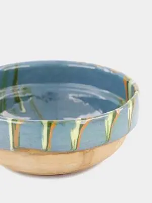 Madam Stoltz Hand-painted Earthenware Bowl - Blue