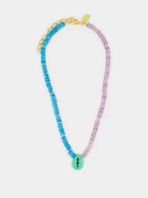 LIZZIE FORTUNATO Cowrie Bead Necklace - Blue