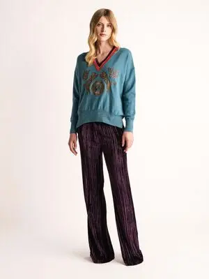 PAULA Brittany Cashmere Sweater With Embroidery - Multicolour