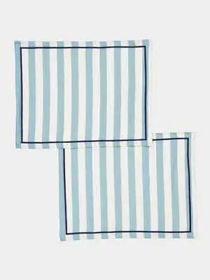 La DoubleJ Set Of 2 Riviera Sky Placemats - Blue