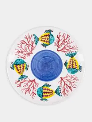 LES-OTTOMANS Sicily Handpainted Dinner Plate Blue