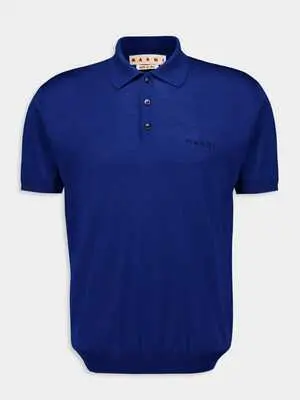 Marni Embroidered Logo Polo Shirt - Blue