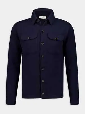 PIACENZA CASHMERE 1733 Navy Cashmere Shirt Jacket