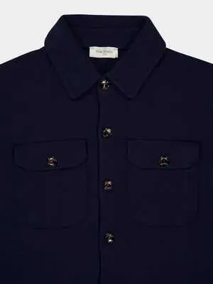 PIACENZA CASHMERE 1733 Navy Cashmere Shirt Jacket