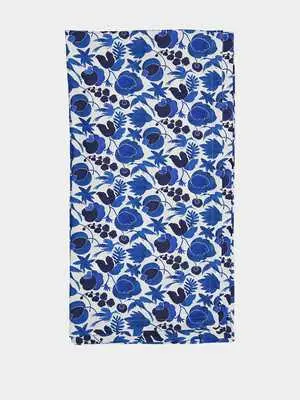 La DoubleJ Wildbird Linen Large Tablecloth - Blue