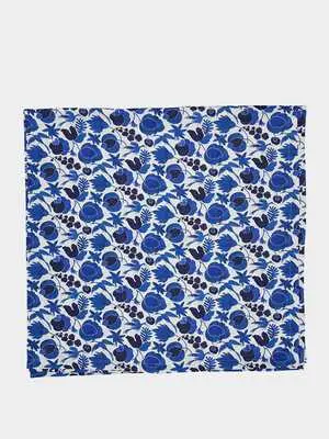 La DoubleJ Wildbird Linen Large Tablecloth - Blue
