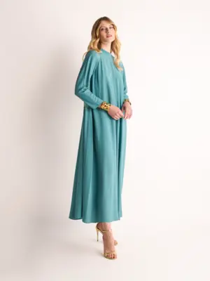 PAULA Myiama Brittany Silk Midi Dress - Blue