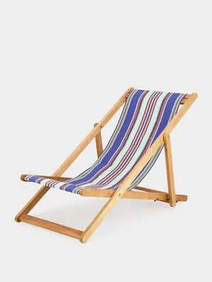 LES TOILES DU SOLEIL Clara Cabanon Chilienne Deck Chair - Blue