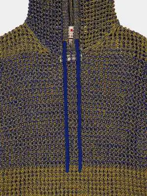Marni Two-tone Striped Hooded Sweatshirt - Blue