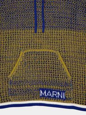 Marni Two-tone Striped Hooded Sweatshirt - Blue
