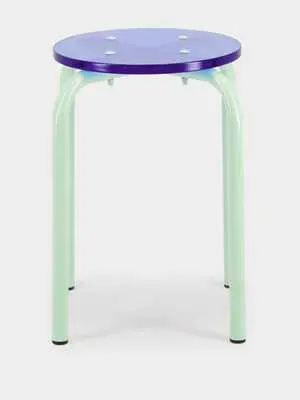 LAURENT BADIER Acrylic Glass And Steel Stool - Blue