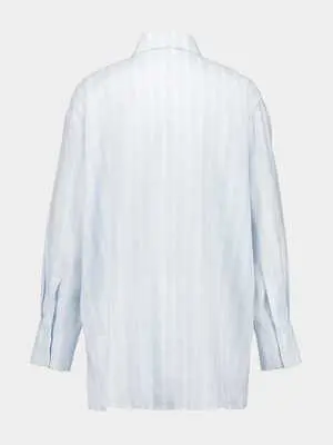 PAULA Isoetes Linen Striped Shirt With Embroidery