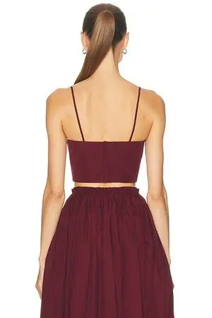 Gabriela Hearst Nadir Cropped Top - Bordeaux