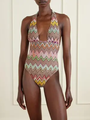 Missoni Striped Metallic One-piece Swimsuit