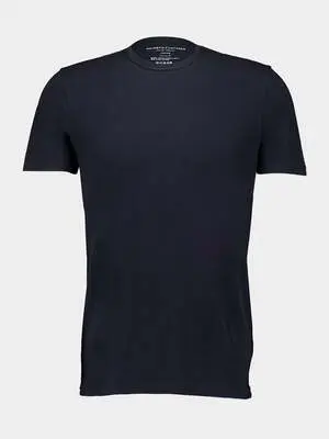Majestic Filatures Navy Organic Cotton Short-sleeved T-shirt - Blue