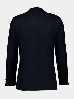 Boglioli Classic Fit Navy Cotton Blazer - Blue