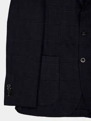Boglioli Classic Fit Navy Cotton Blazer - Blue
