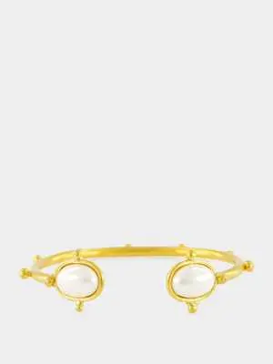 Sylvia Toledano Holis And Pearl Open Bracelet - Gold