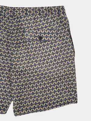 120% Lino Printed Linen Bermuda Shorts