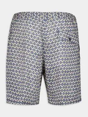 120% Lino Printed Linen Bermuda Shorts