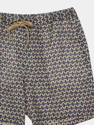 120% Lino Printed Linen Bermuda Shorts