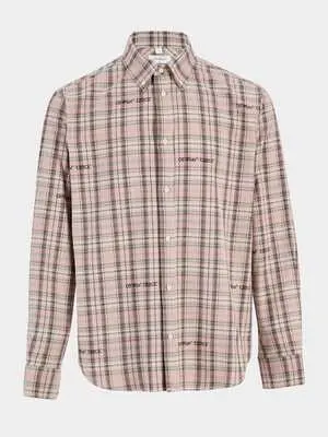 Off-White Mauve Morn Check Flannel Cotton Shirt - Purple