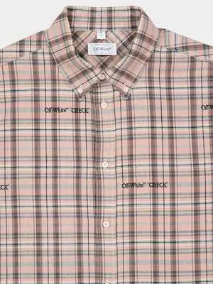 Off-White Mauve Morn Check Flannel Cotton Shirt - Purple